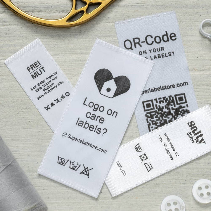 Custom Care labels - Soft, Durable & Washproof Satin Tags – Super Label ...