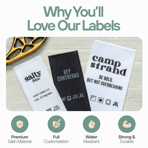 Custom Care labels - Soft, Durable & Washproof Satin Tags – Super Label ...