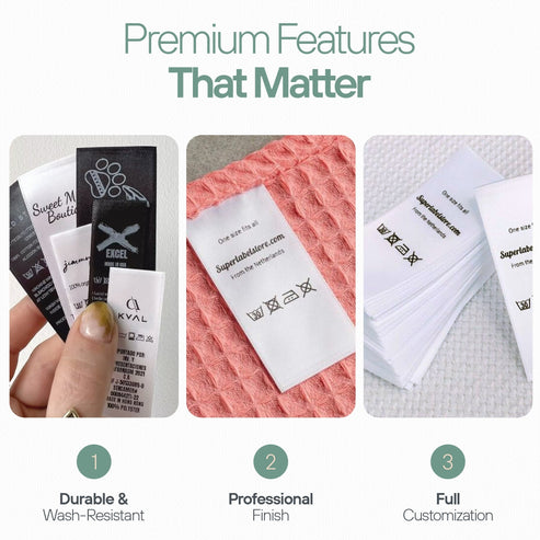 Custom Care labels - Soft, Durable & Washproof Satin Tags – Super Label ...
